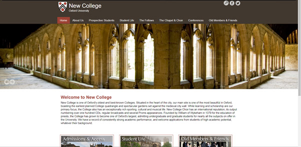 The History of the website | New College